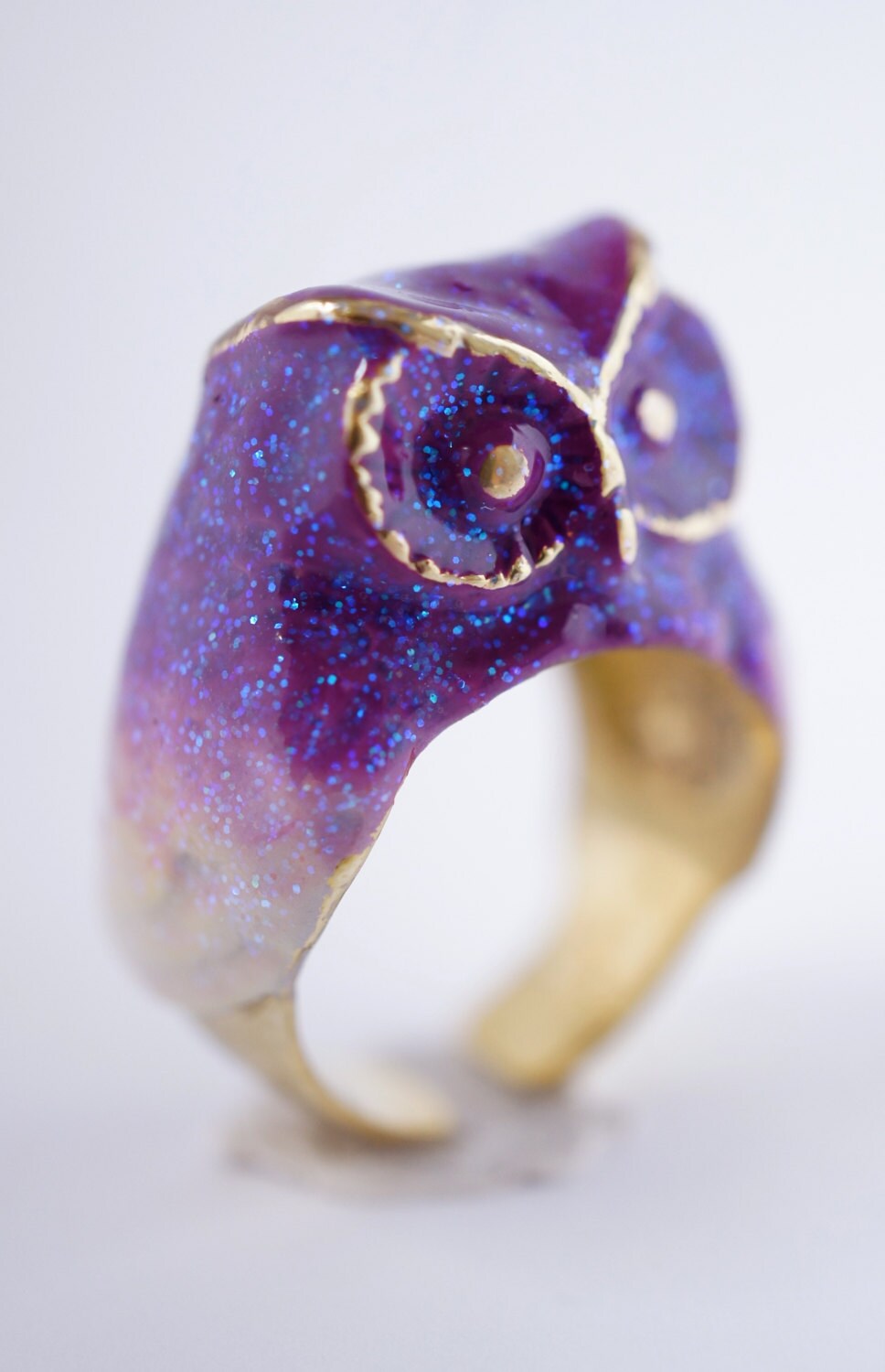 Amethyst Owl Ring | Etsy