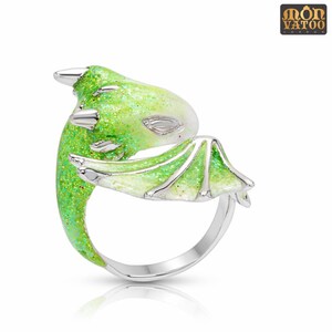 Silver Peridot Dragon Ring - Etsy