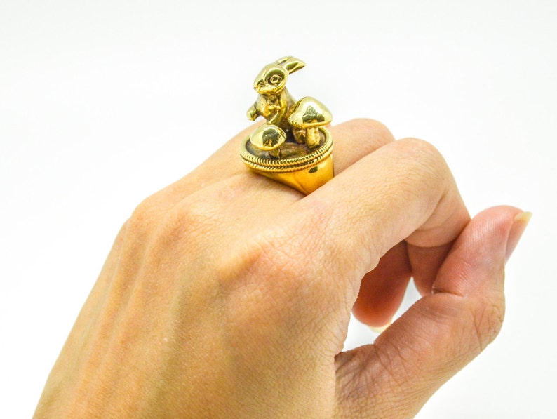 Golden Wild Rabbit Ring - Etsy