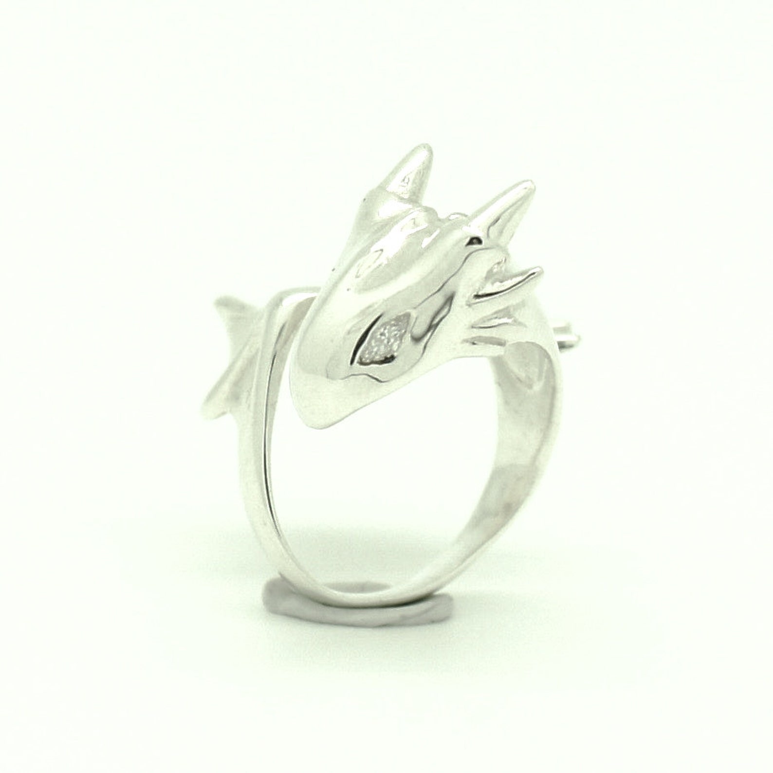 Diamond Silver Dragon Ring - Etsy