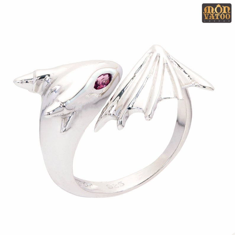 Baby Pink Sapphire Silver Dragon Ring - Etsy