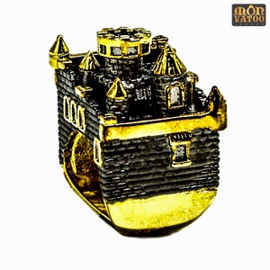 Gold Ruthenium Castle Ring - Etsy