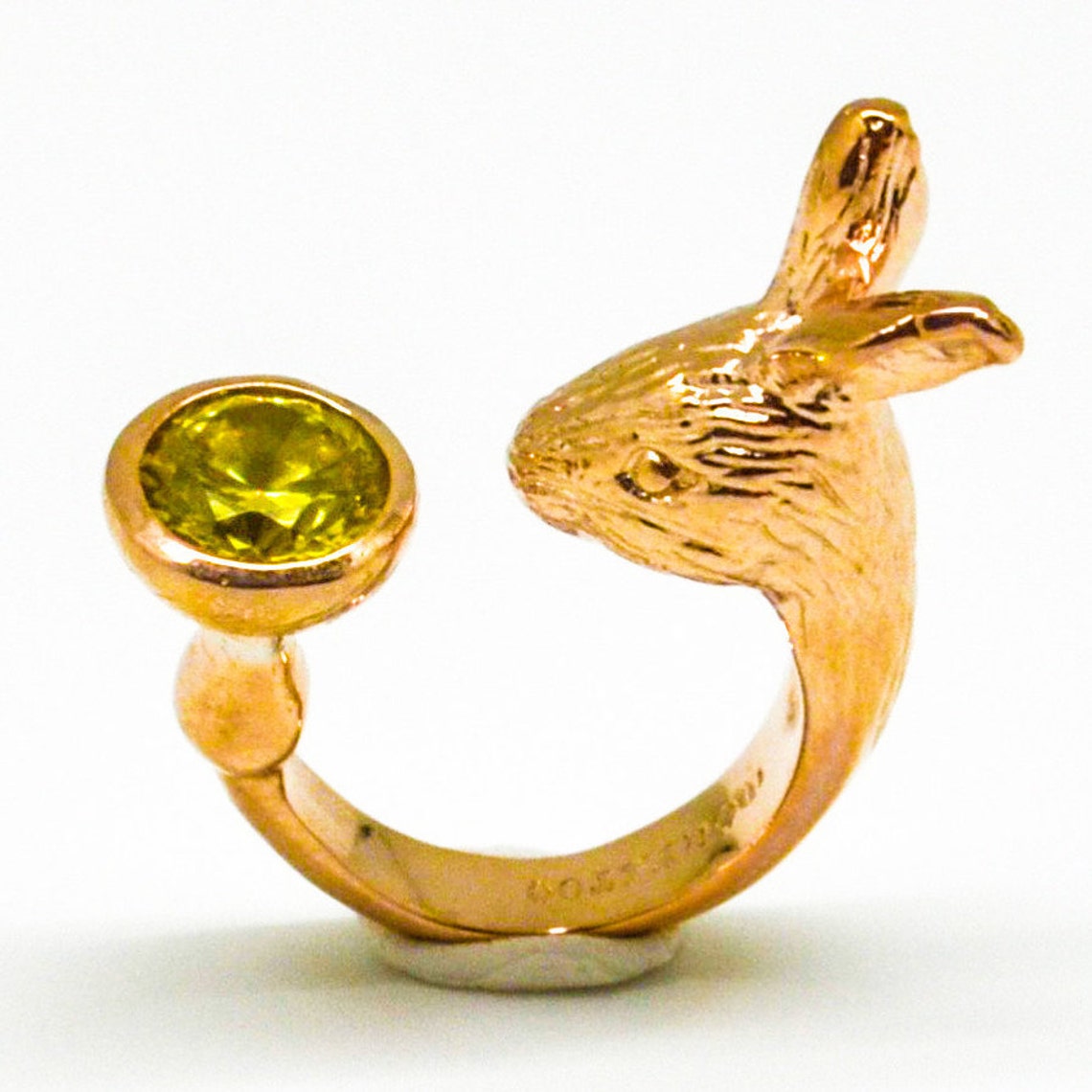Rose Gold Golden Eye Rabbit Ring - Etsy