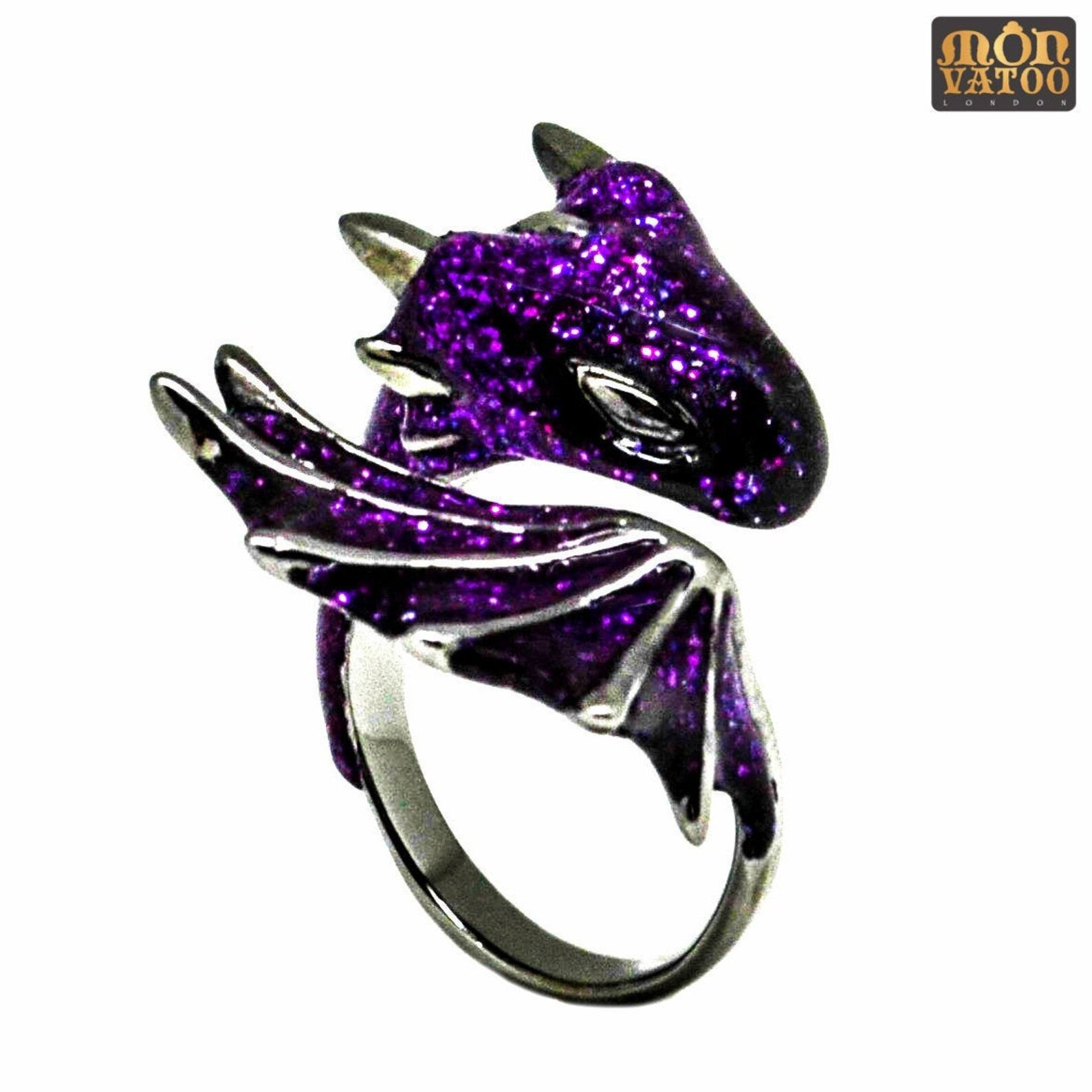 Black Amethyst Dragon Ring - Etsy