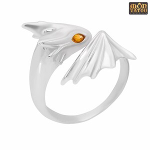 Baby Citrine Silver Dragon Ring - Etsy
