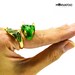 Whimsical Gold Emerald Dragon Fantasy Ring - Green Sparkling Dragon ...
