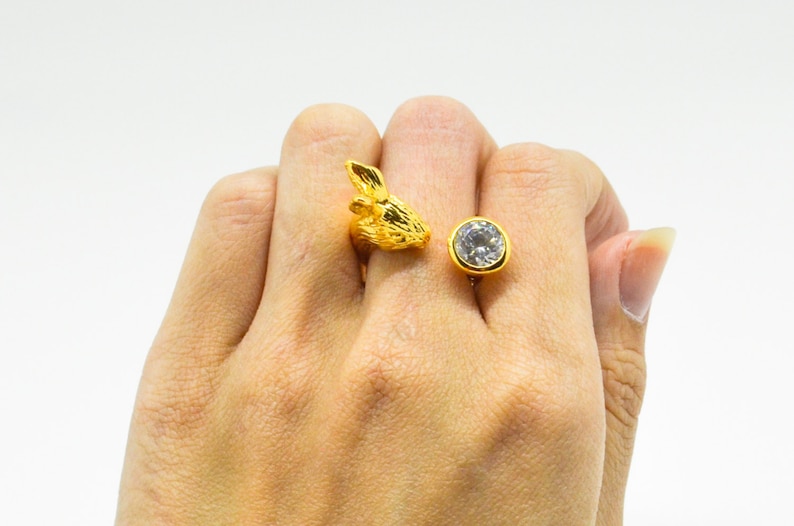 Gold Glacier Rabbit Ring - Etsy