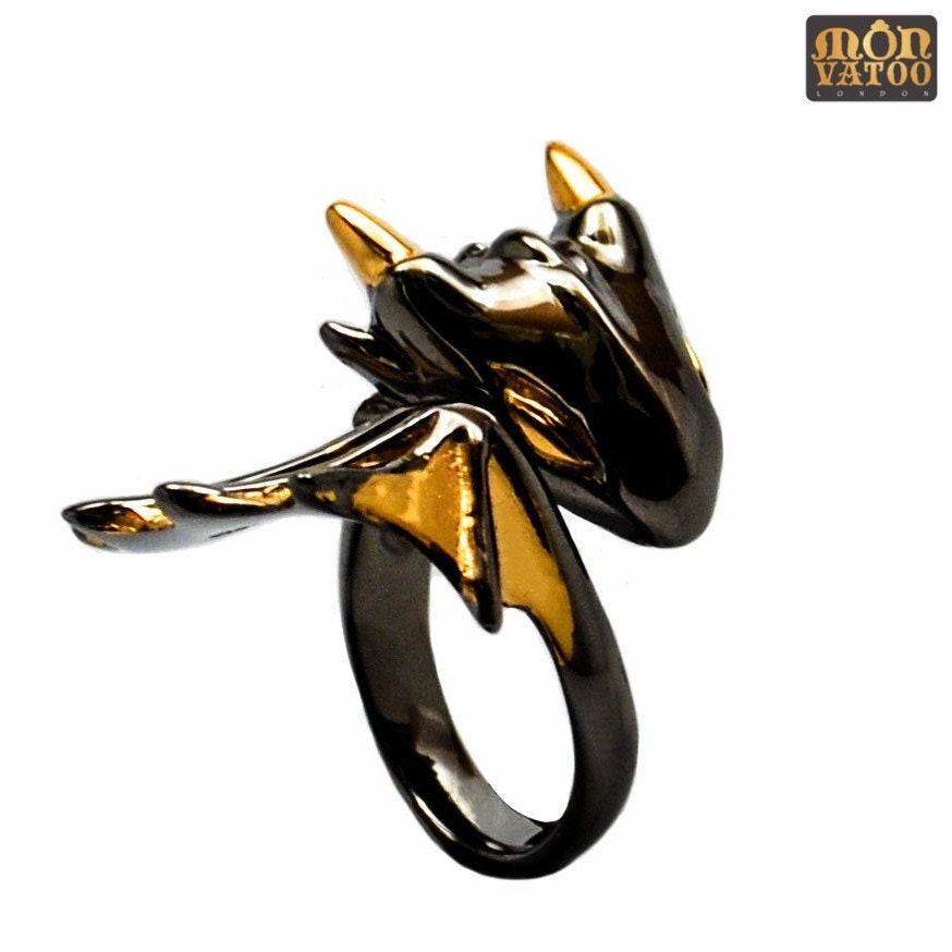 Black Knight Dragon Ring - Etsy UK