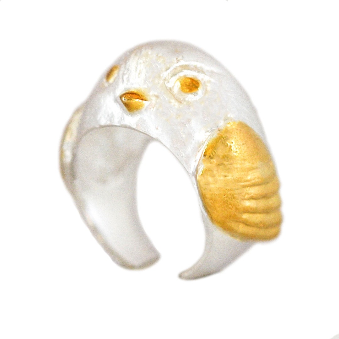 Gold Silver Robin Ring - Etsy