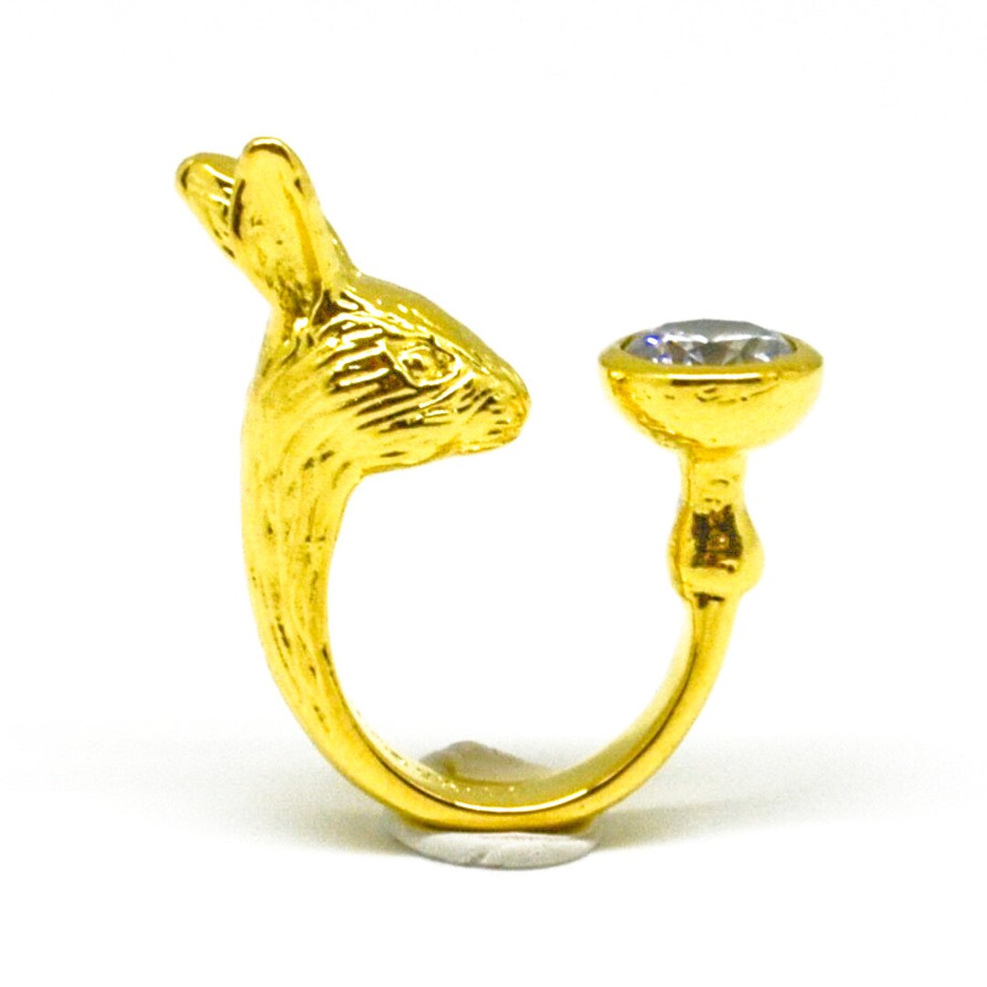 Gold Glacier Rabbit Ring - Etsy