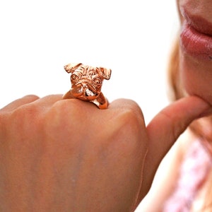 Rose Gold Pug Ring - Etsy