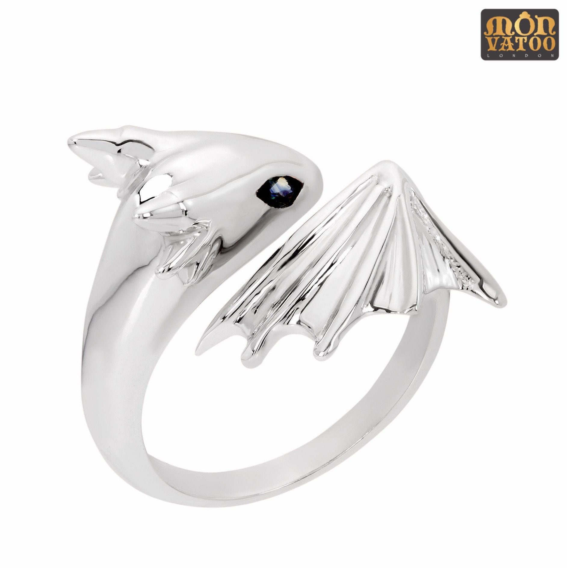 Baby Blue Sapphire Silver Dragon Ring - Etsy