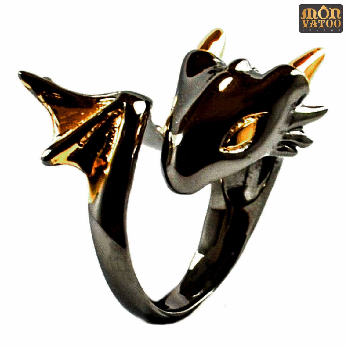 Black Knight Dragon Vermeil Ring - Etsy