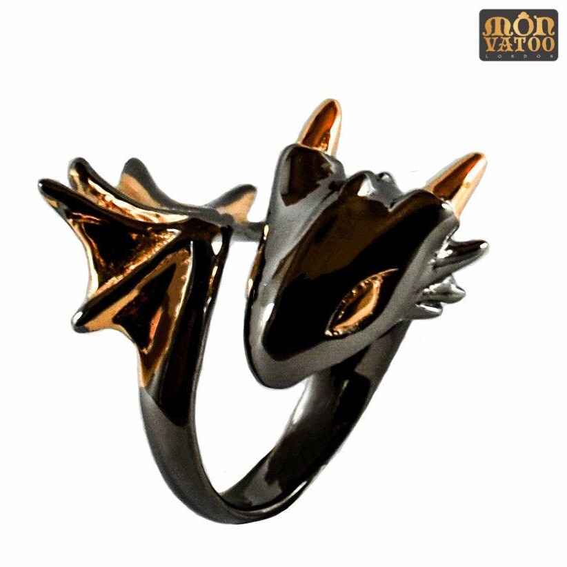 Black Knight Dragon Ring - Etsy UK