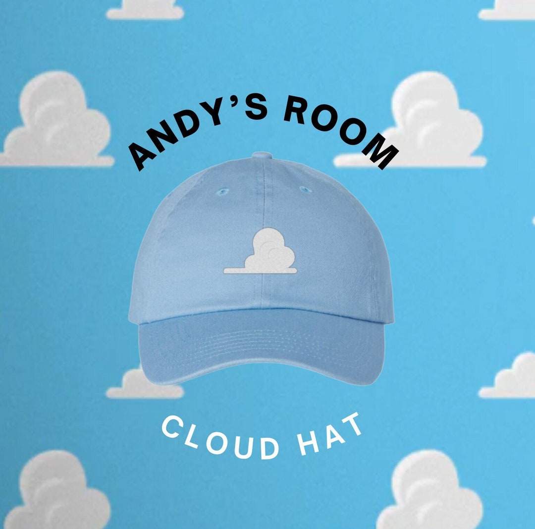 Toy Story Andy's Room Cloud Light Blue Embroidered Baseball Dad Hat ...