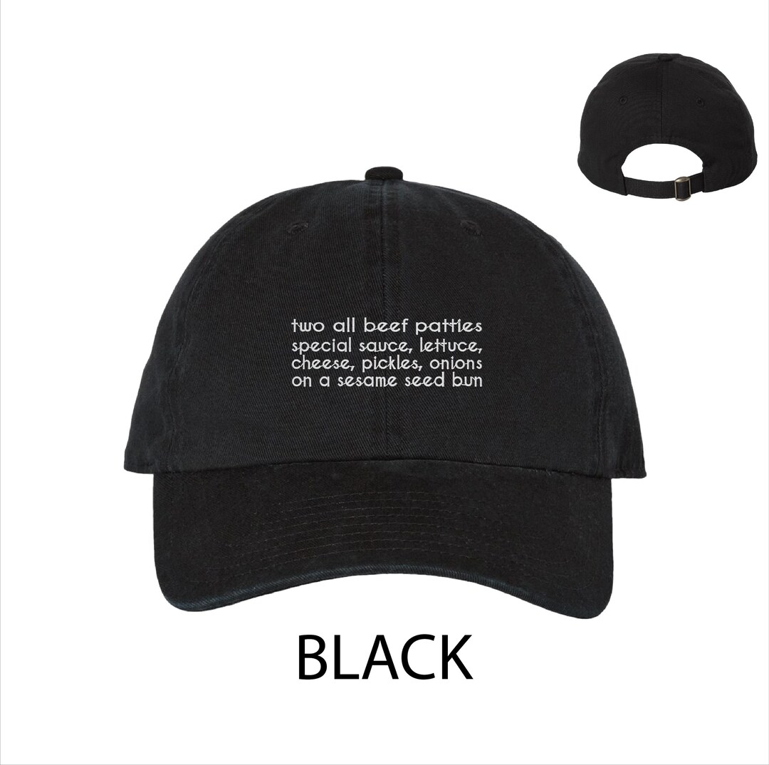 Fast Food Big Mcd Hamburger Slogan Hat Two All Beef Patties Special ...