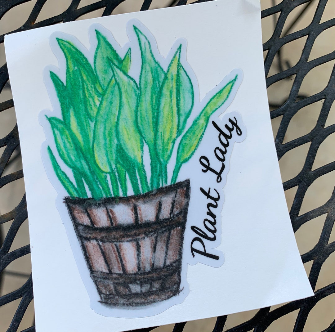 Plant Lady Sticker Decal With Illustration - Etsy