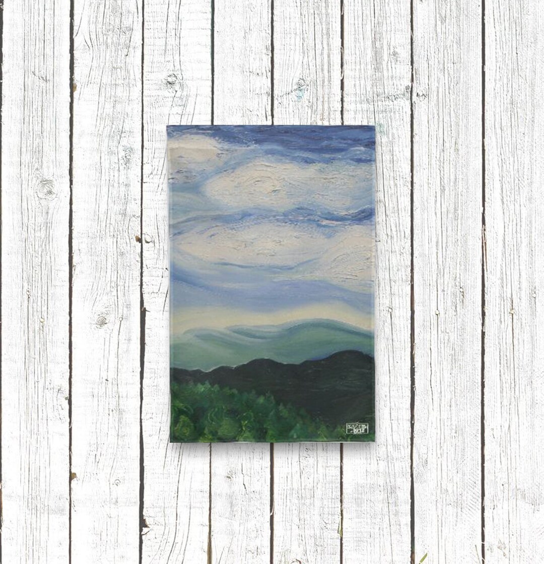 Mountain Landscape Painted Garden Flag - 12" X 18" - Etsy