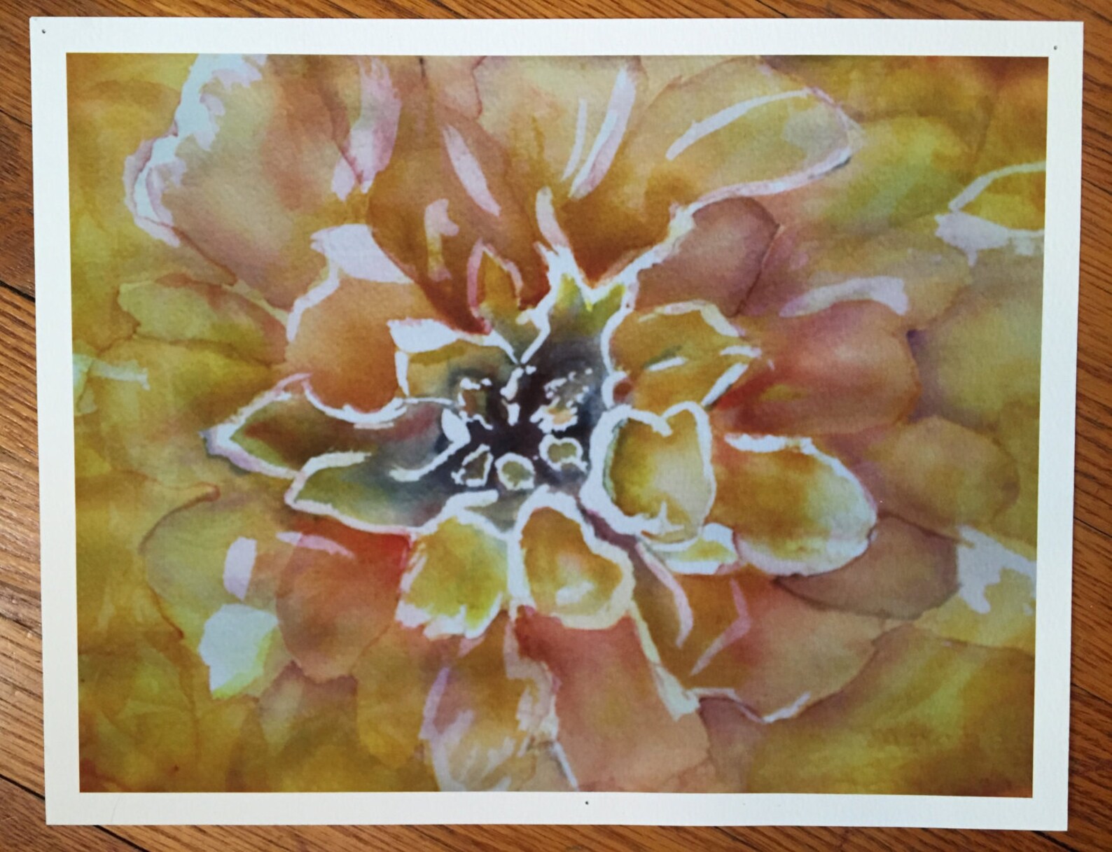 Yellow Abstract Marigold, Watercolor Fine Art Print, 10x13 Inches - Etsy