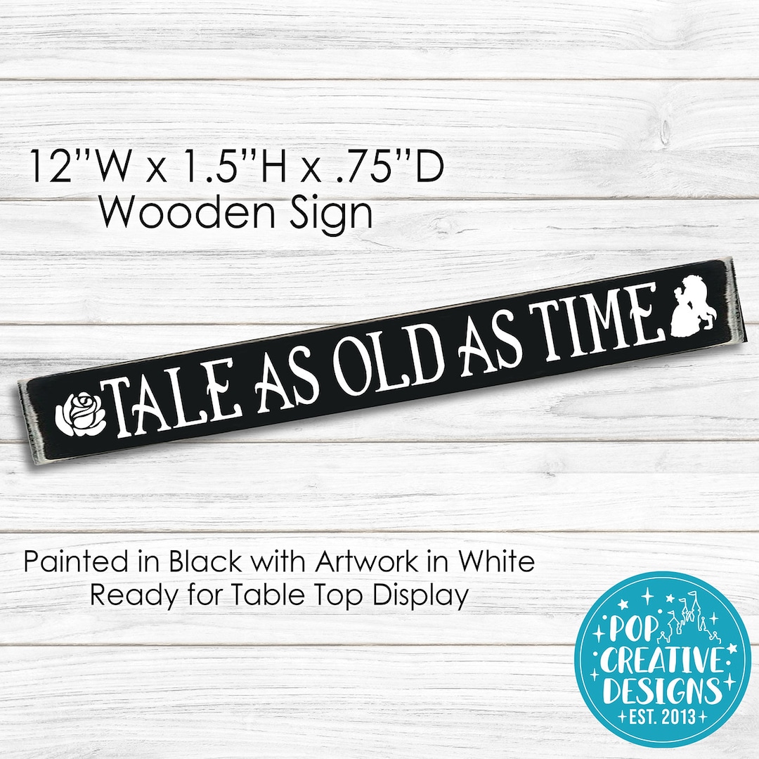 Tale as Old as Time Wooden Sign - Etsy