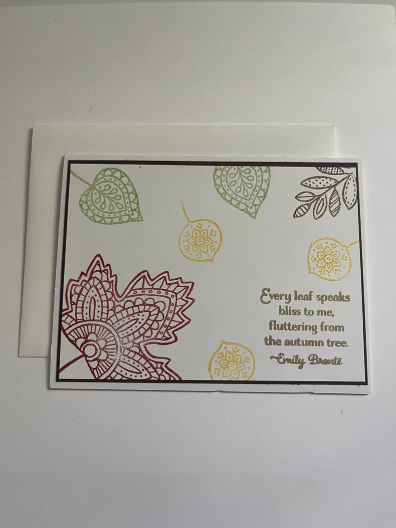 Leaf Themed Fall Card Pack of 4 - Etsy