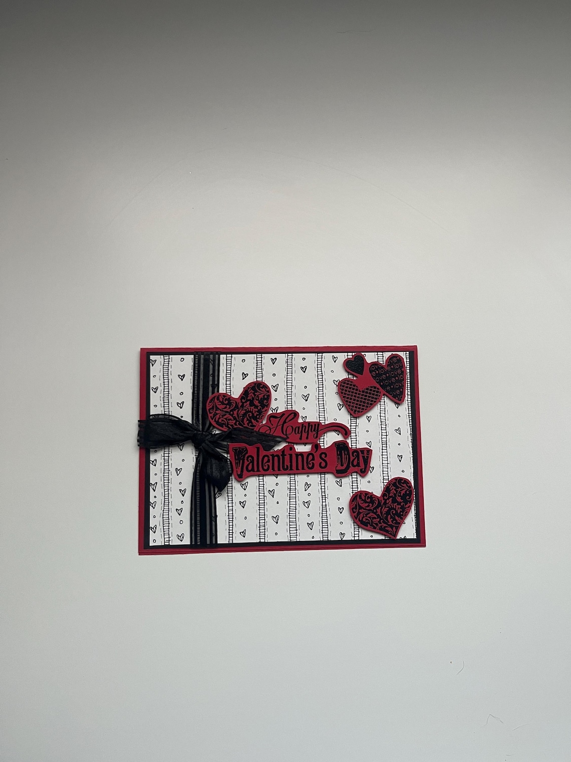 Black and Red Happy Valentines Day Card - Etsy