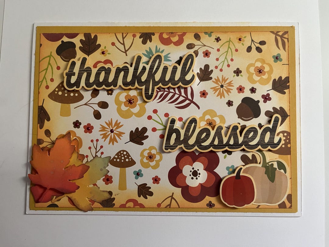 Thankful and Blessed Fall Greeting Card - Etsy