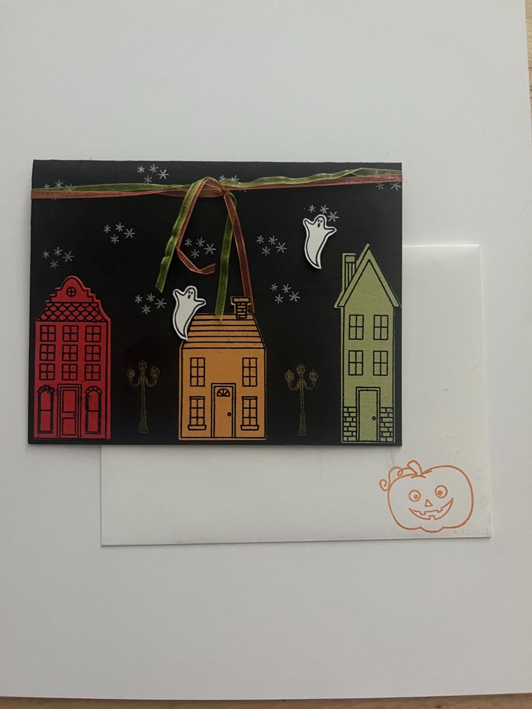Haunted Houses Halloween Card - Etsy