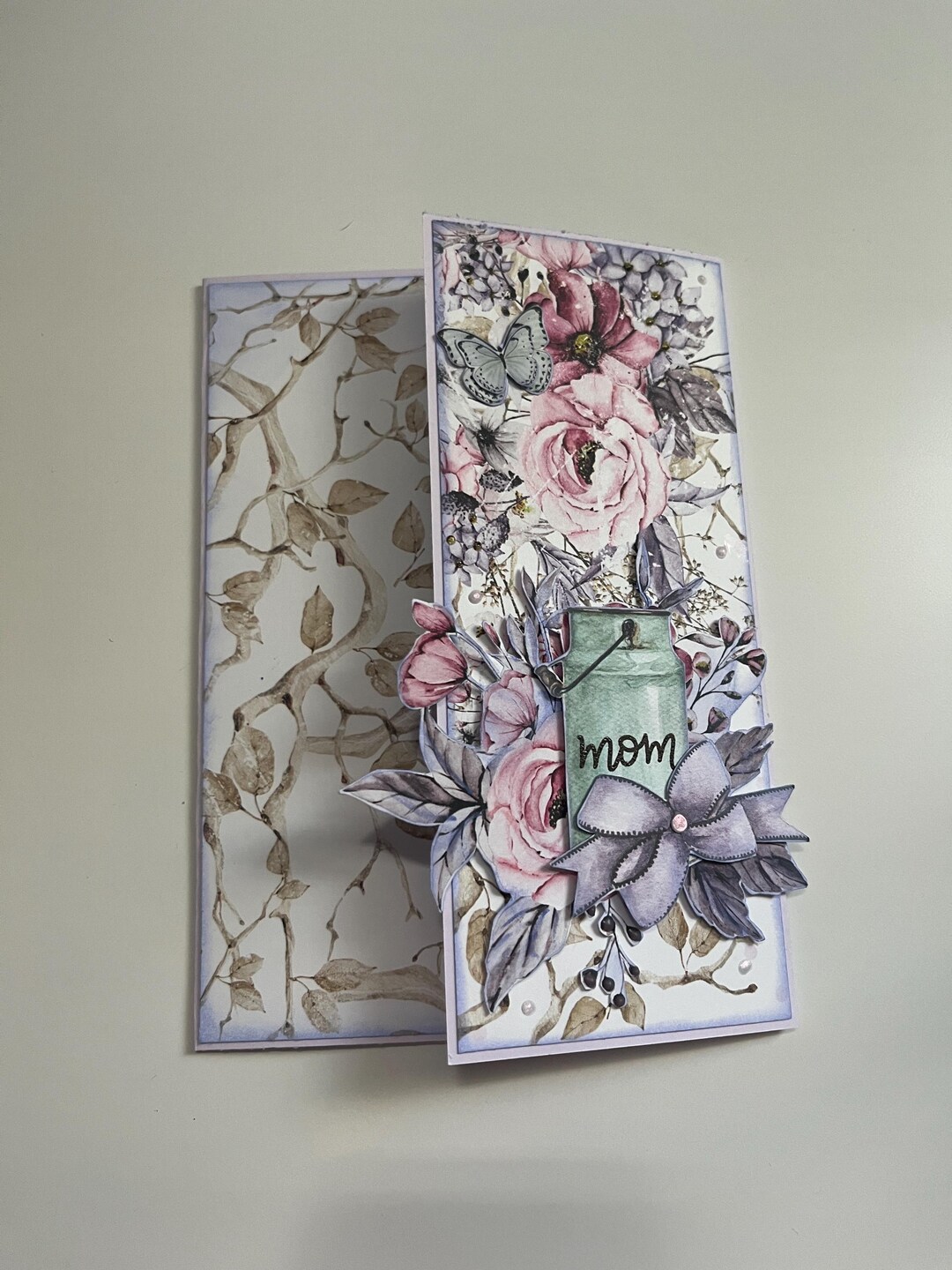 Mother’s Day Floral Tri Fold Card - Etsy