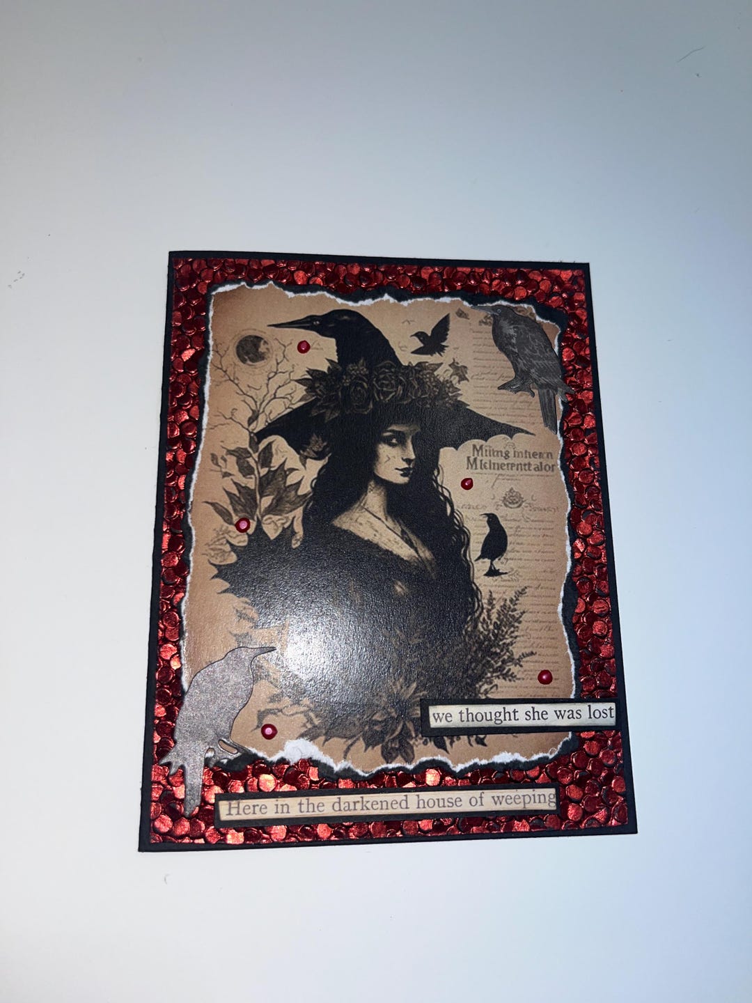 Red Gothic Witch Halloween Card - Etsy