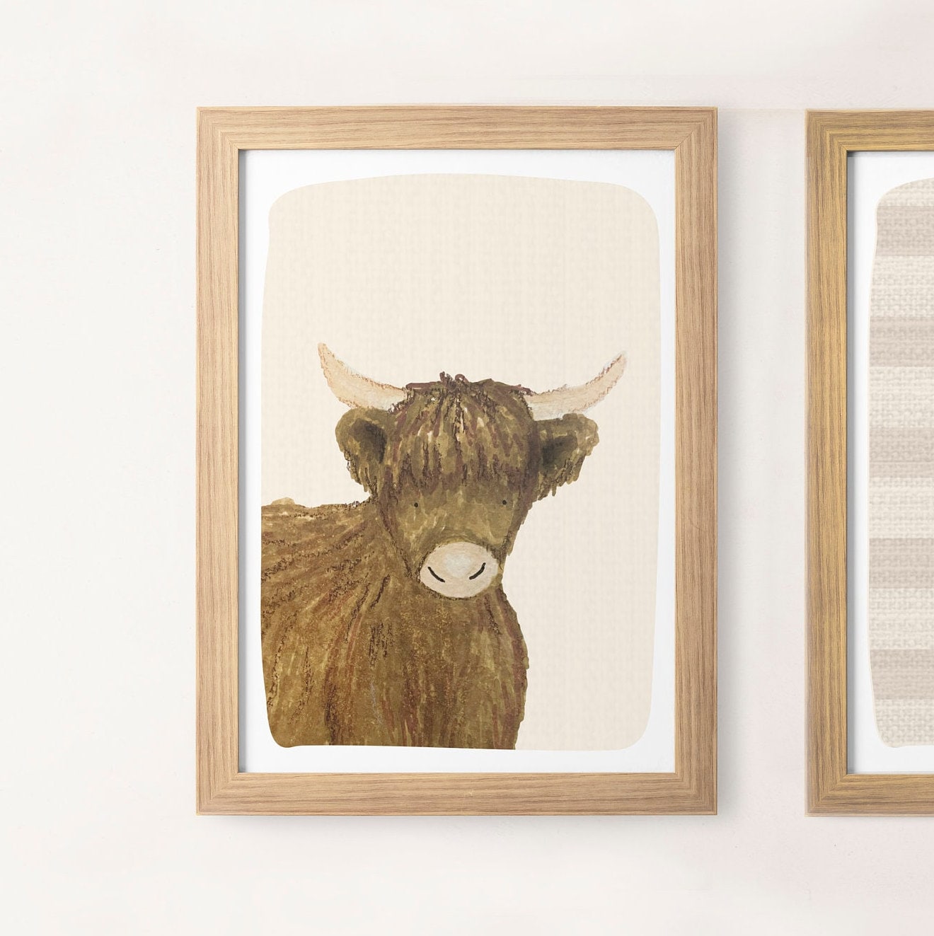 Personalised Highland Cow Wall Art Print Set A4 A3 Kid's - Etsy