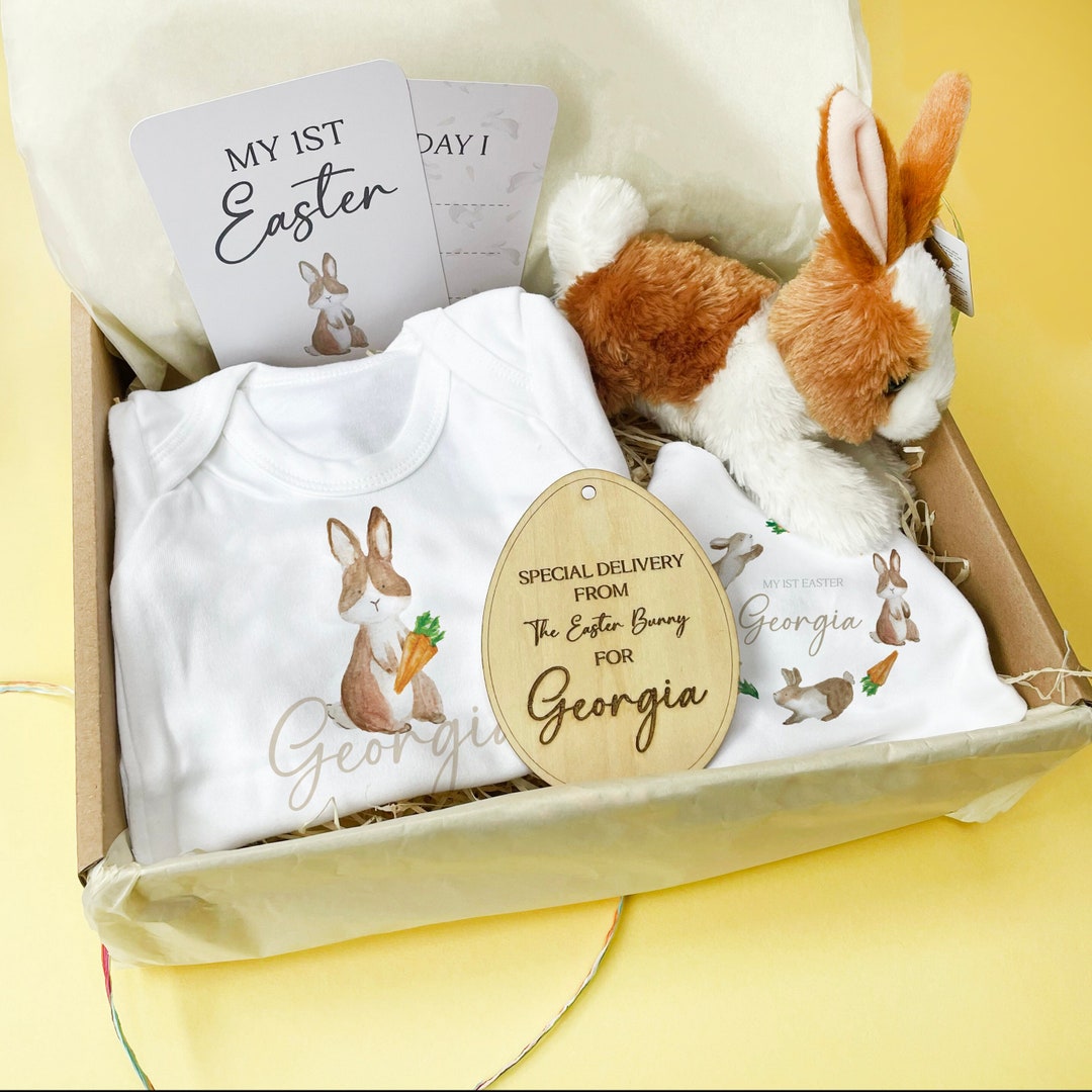 Personalised First Easter Gift Set, Newborn Gift Set, Baby Outfit ...