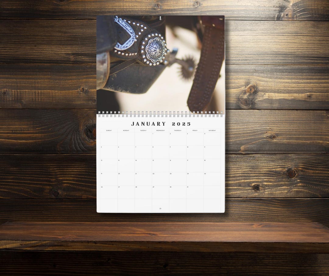 Western Wall Calendar With Cowboy Boots, Bits & Spurs Monthly Planner ...