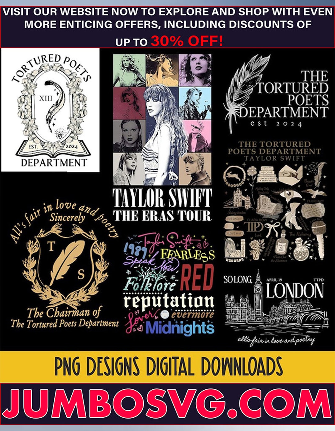 The Tortured Poets Department Png Bundle , the Eras Tour Png, the ...