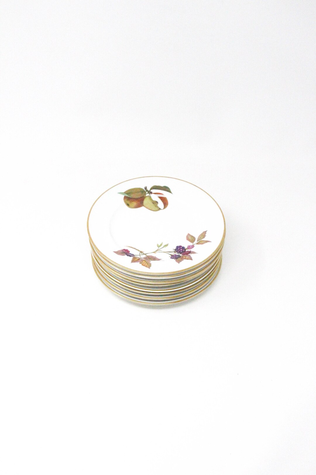 Set of 8 Royal Worcester Evesham Bread Plates. English Fine Bone China ...