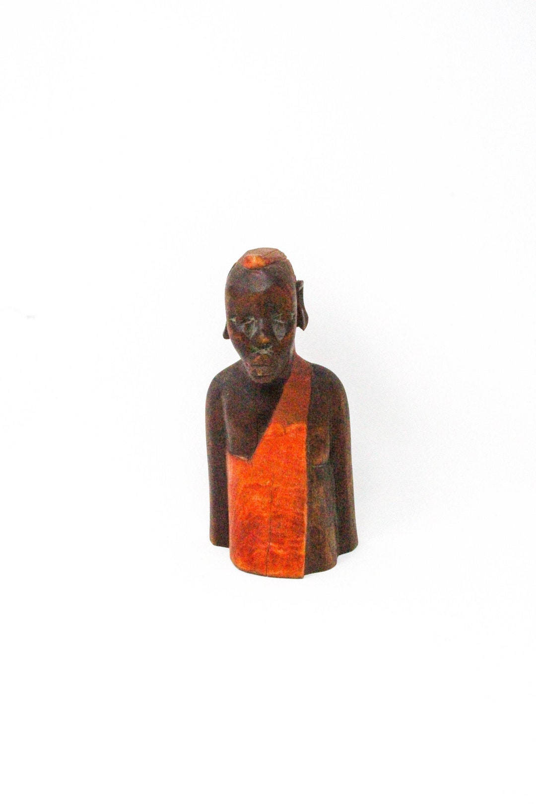 Wooden Bust of a Maasai Man. Hand Carved Statue of East African Man ...