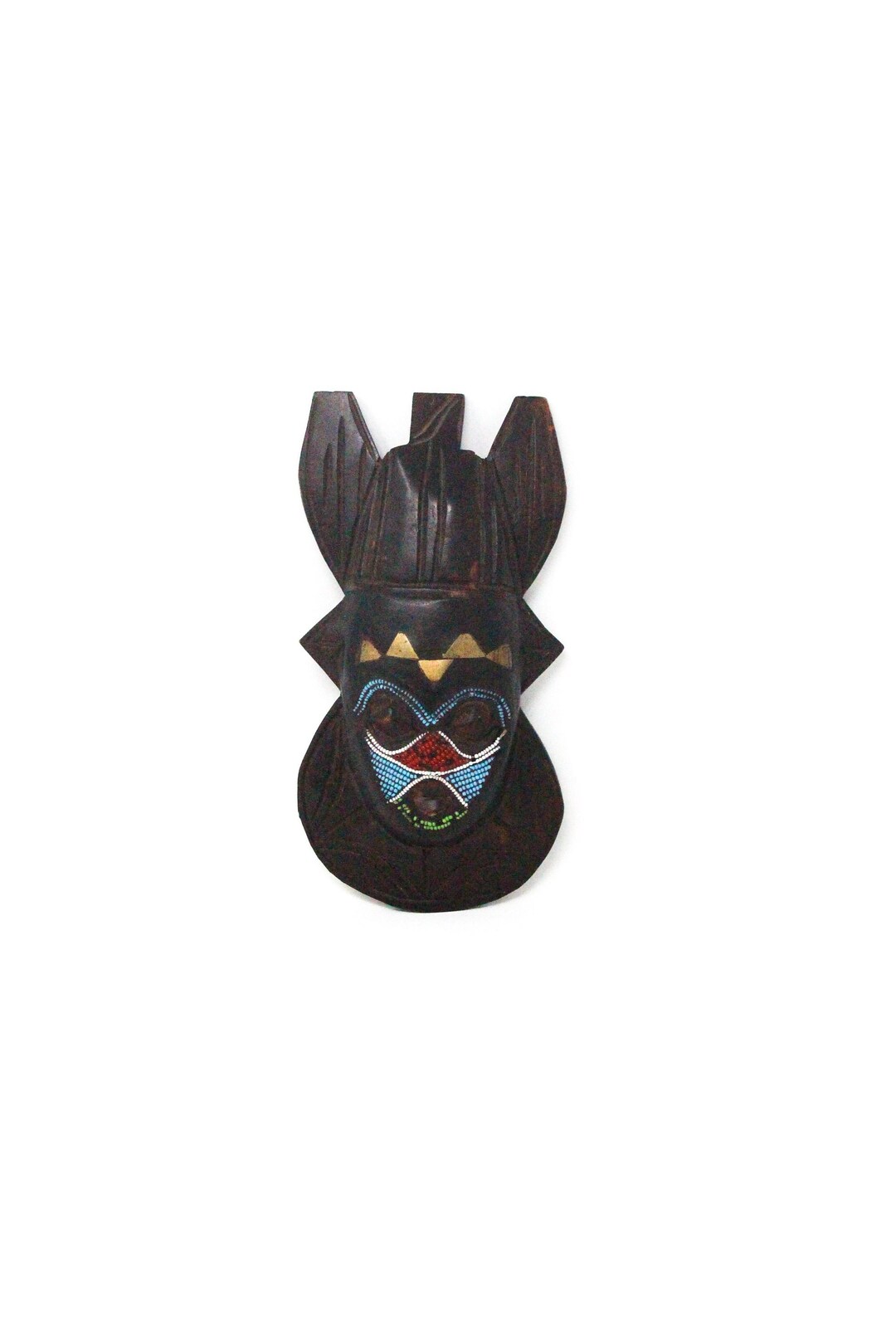 Ashanti Beaded Mask From Ghana, Africa. Vintage Akan Tribal Decorative ...