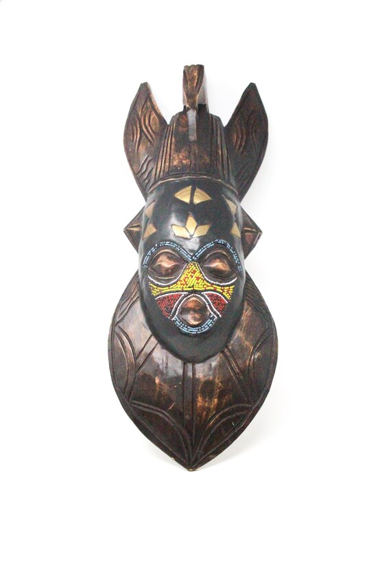 Large Ashanti Beaded Mask From Ghana Africa. Vintage Akan | Etsy