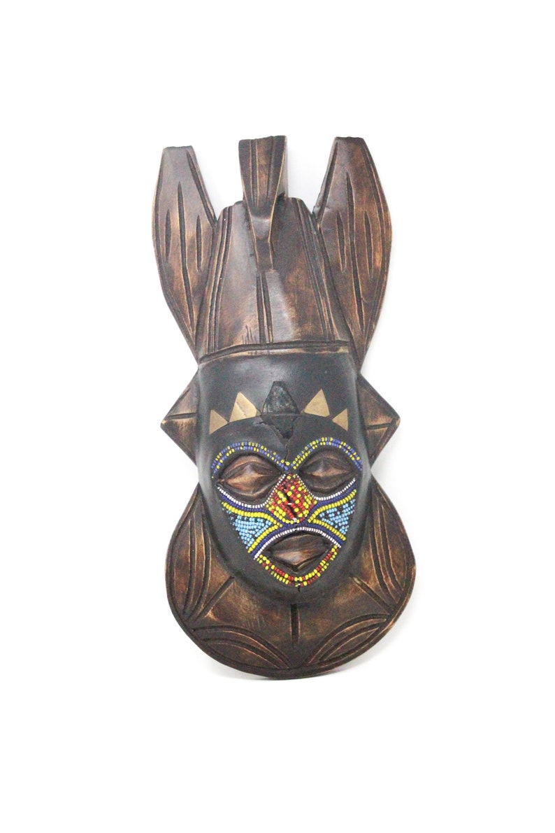 Ashanti Beaded Mask From Ghana Africa. Vintage Akan Tribal - Etsy