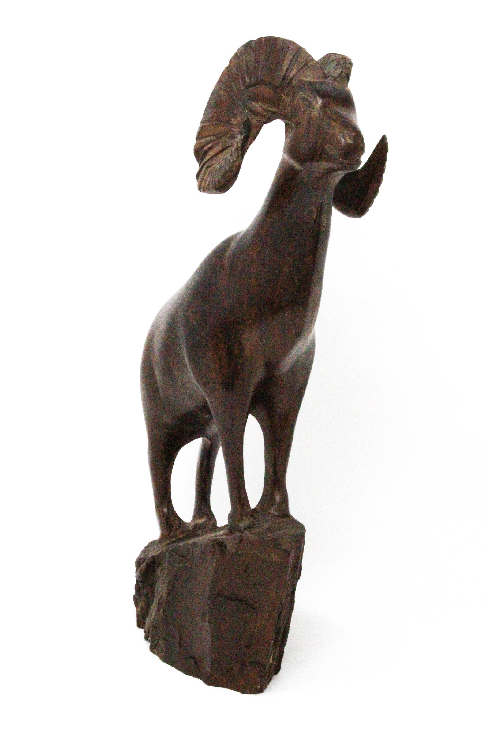 Wooden Ram Statue. Vintage Hand Carved Wood Ram Sculpture. | Etsy