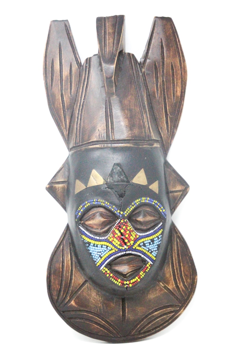 Ashanti Beaded Mask From Ghana Africa. Vintage Akan Tribal - Etsy