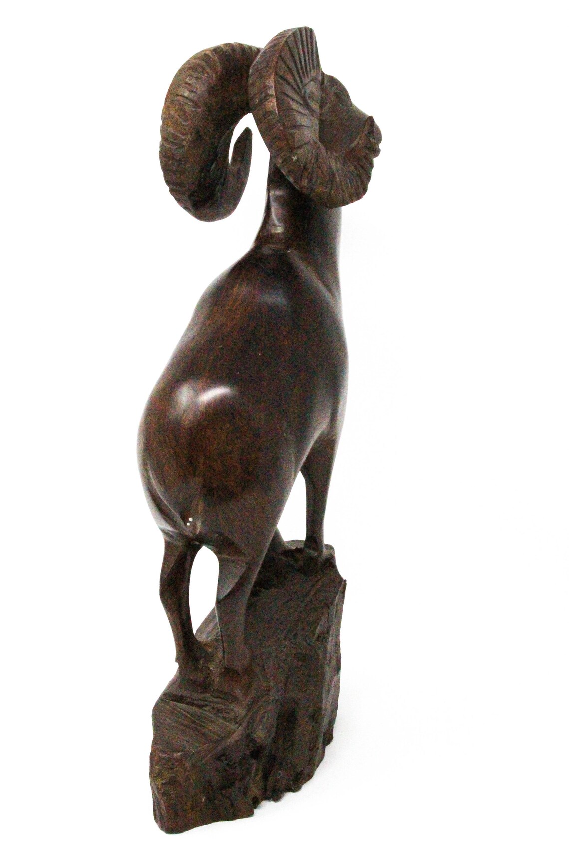 Wooden Ram Statue. Vintage Hand Carved Wood Ram Sculpture. | Etsy