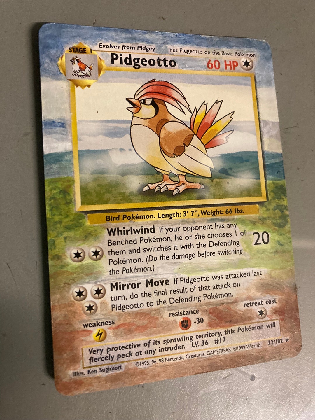 B A S E P I D G E O T T O 1 9 9 6 Base Set Pidgeotto 22/102 Pokemon ...