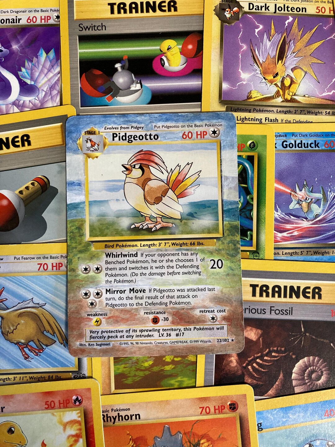 B A S E - P I D G E O T T O - 1 9 9 6 - Base Set Pidgeotto 22/102 ...