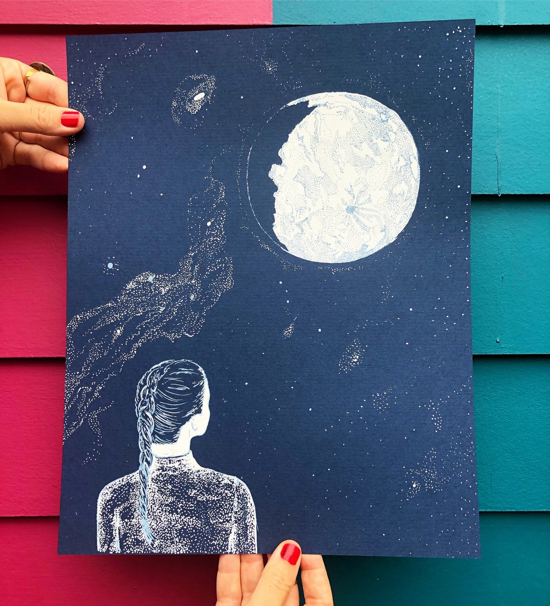 Moon Gaze // Silk Screen - Etsy