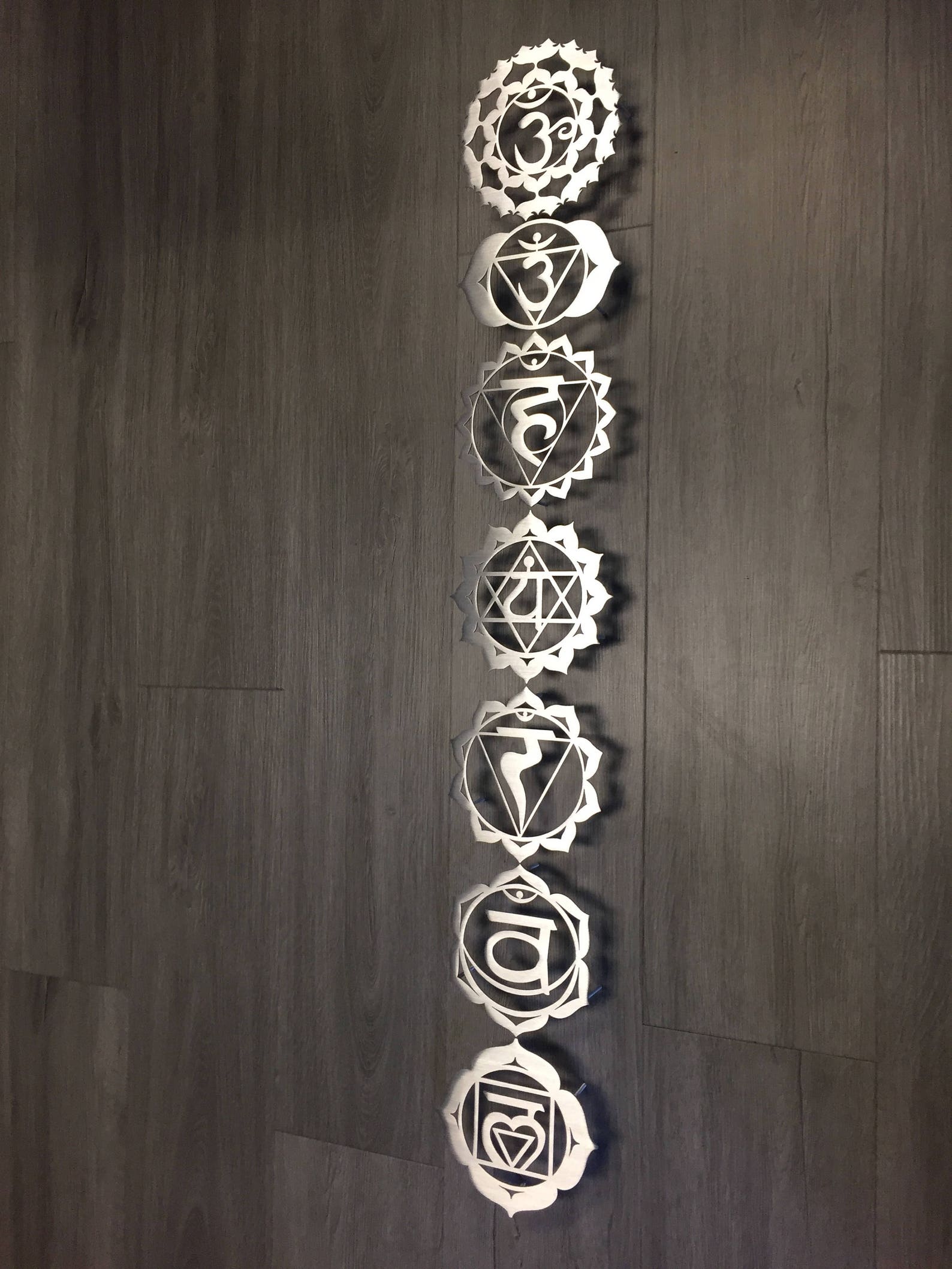 Chakra Symbols Metal Wall Art Aluminum Art Silver Chakras - Etsy