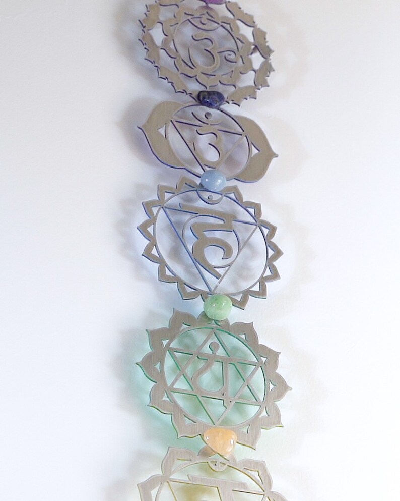 Chakra Symbols Metal Wall Art Aluminum Art Silver Chakras | Etsy