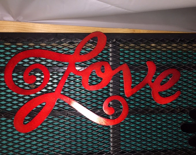 Love Metal Wall Art Word Art Love Art Metal Art Wall Art Silver Art ...