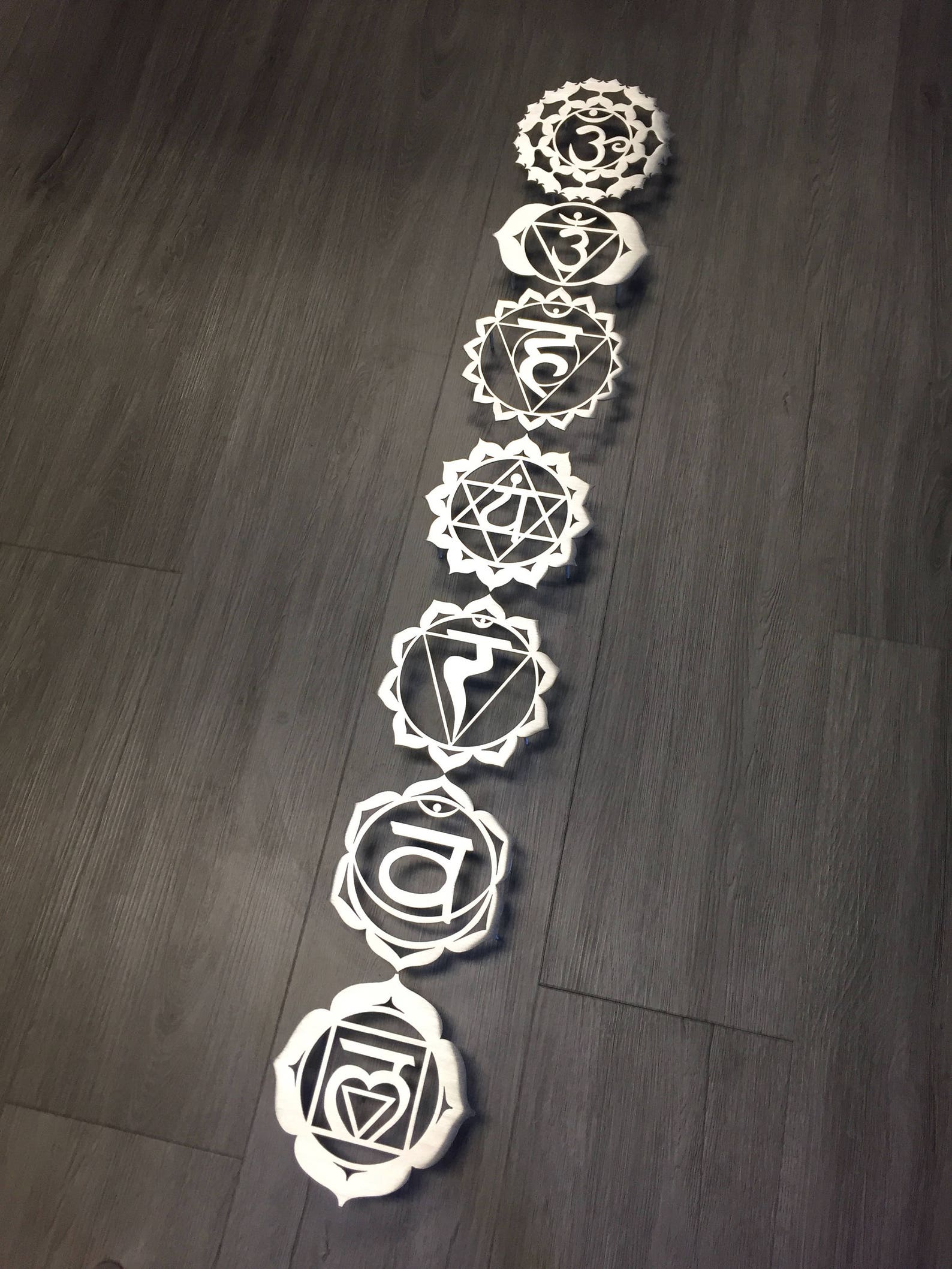 Chakra Symbols Metal Wall Art Aluminum Art Silver Chakras - Etsy