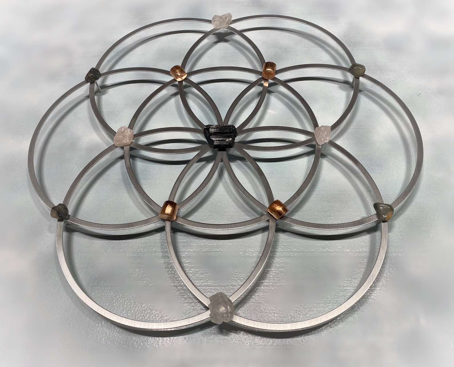 Seed of Life Sacred Geometry Grounding Crystal Grid Metal - Etsy